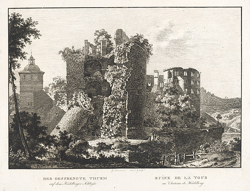 Georg Primavesi – Ruiny veže pri Heidelberskom zámku (Rozvaliny veže na ...