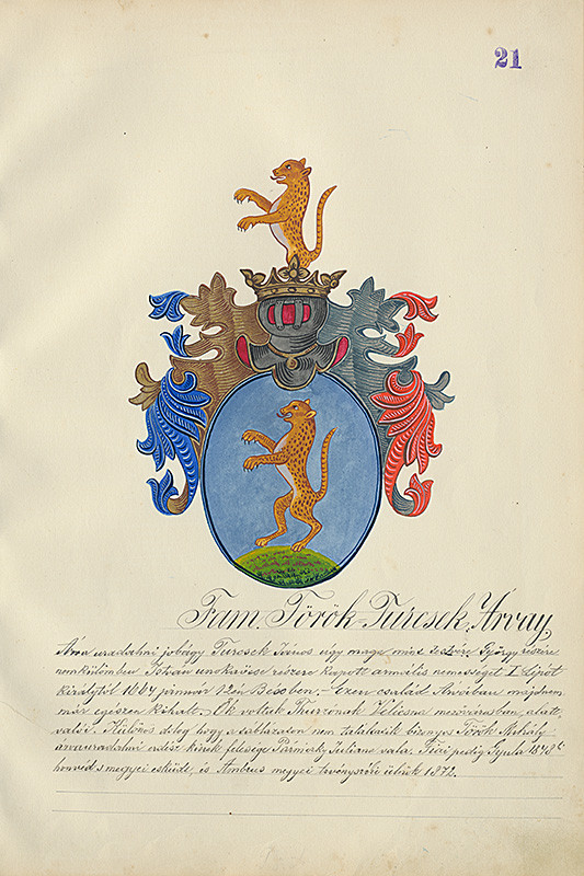 Adolf Medzihradský – Erb rodiny Törökovej-Turcsekovej | Web umenia