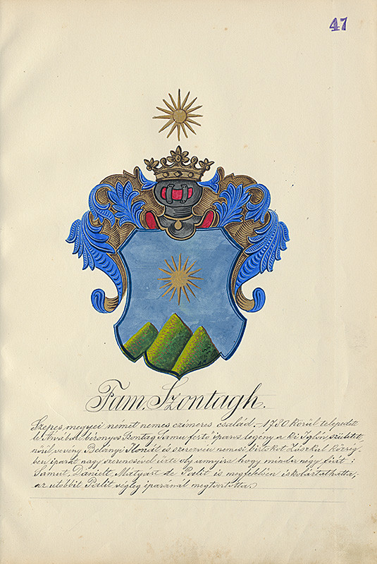 Adolf Medzihradský – Erb rodiny Szontághovej | Web umenia