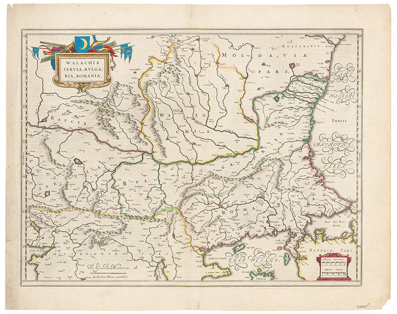 Neznámy grafik – Mapa Valašska, Srbska, Bulharska a Rumunska | Web umenia