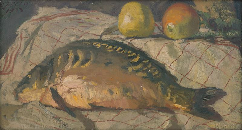 Peter Július Kern – Zátišie s kaprom a dvoma jabĺčkami | Web umenia